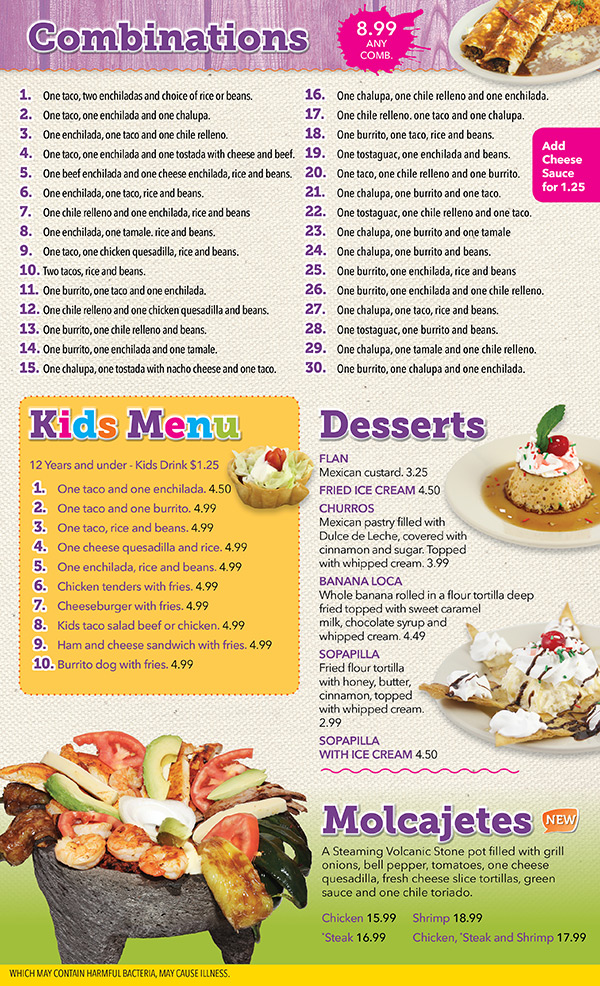 Menu | Los Vaqueros Mexican Restaurant